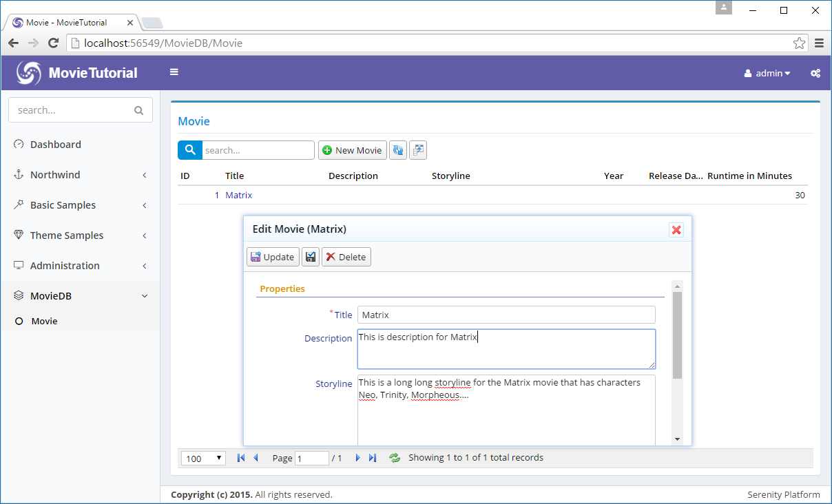 Customizing Movie Interface · Serenity Developer Guide
